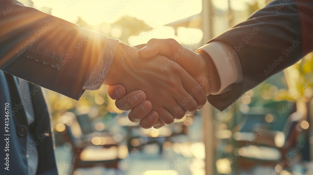 Professional Business Meeting Portraying a Handshake between Two ...