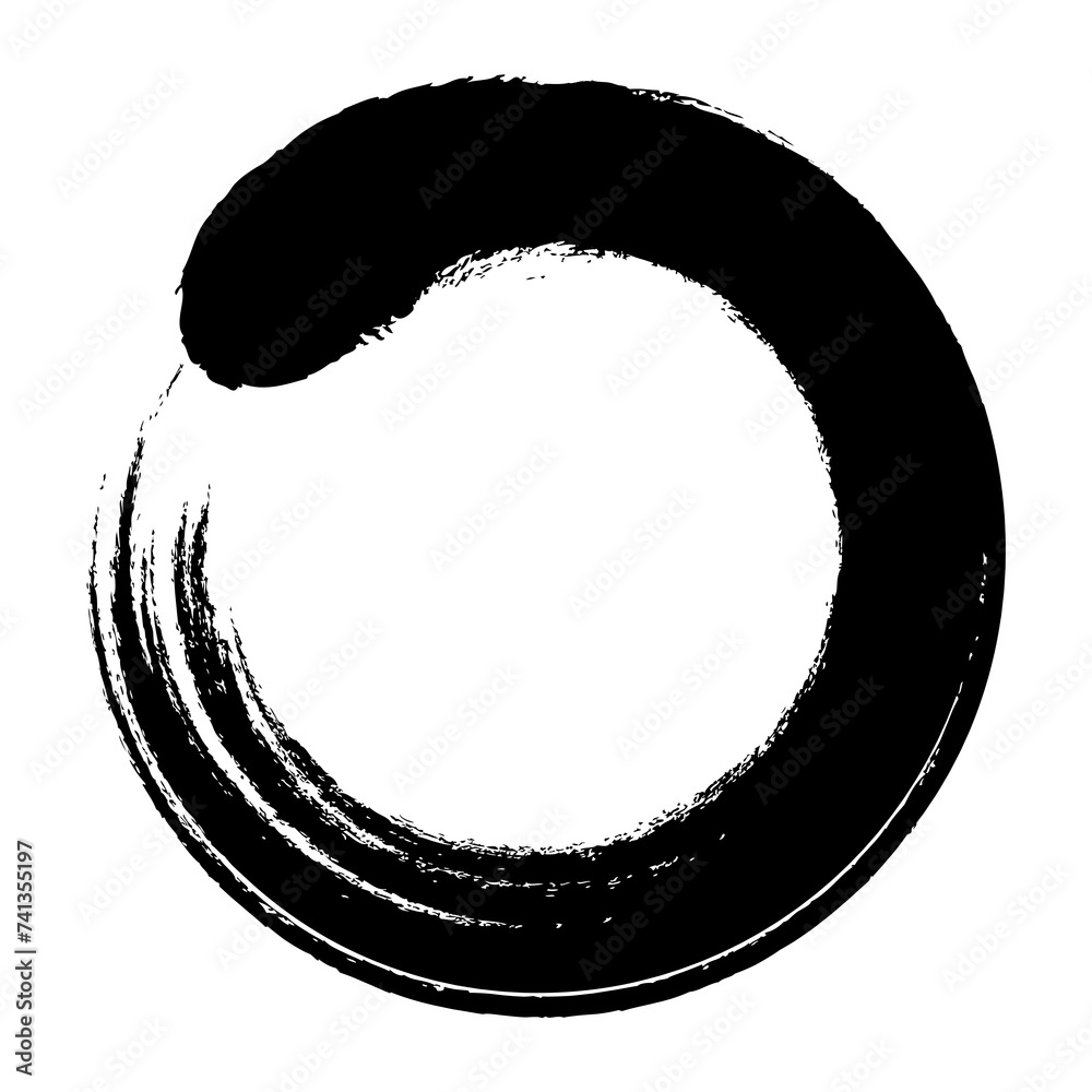 Enso circle, calligraphic Zen symbol. An enso, Japanese for circular ...