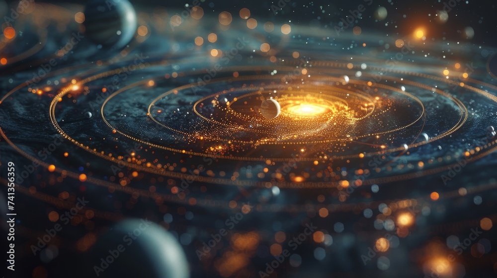 Animated solar system model with real-time energy flow data, educating ...