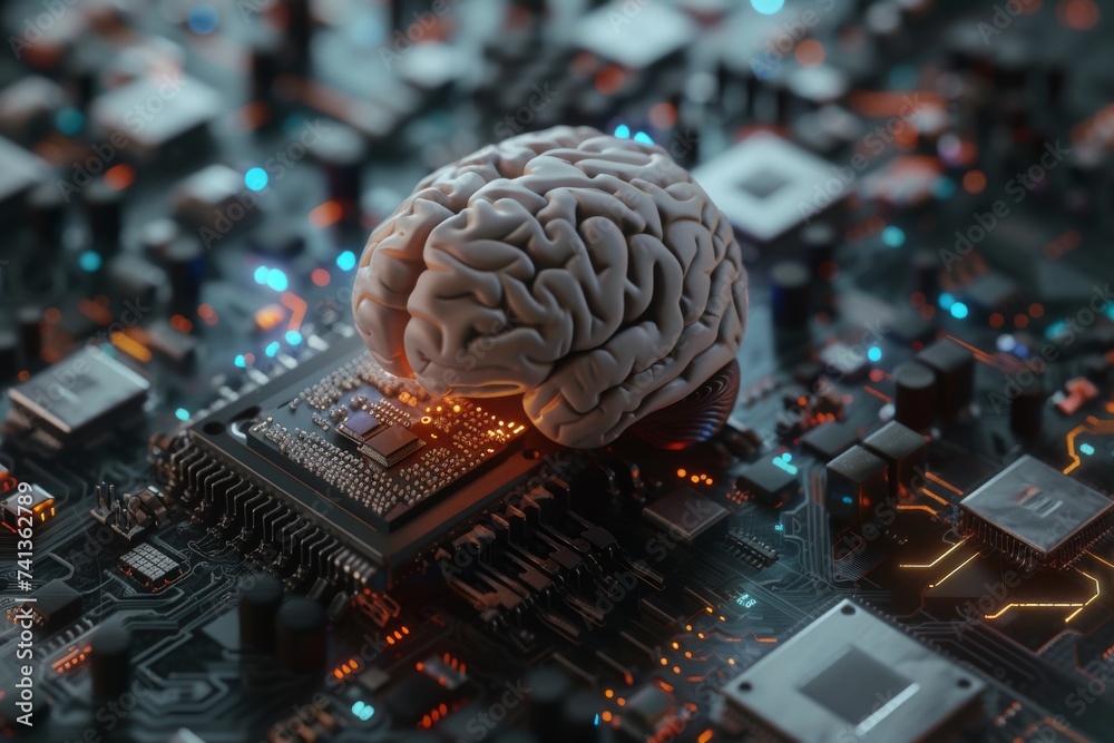 AI Brain Chip nic. Artificial Intelligence mental sharpness mind mouse ...