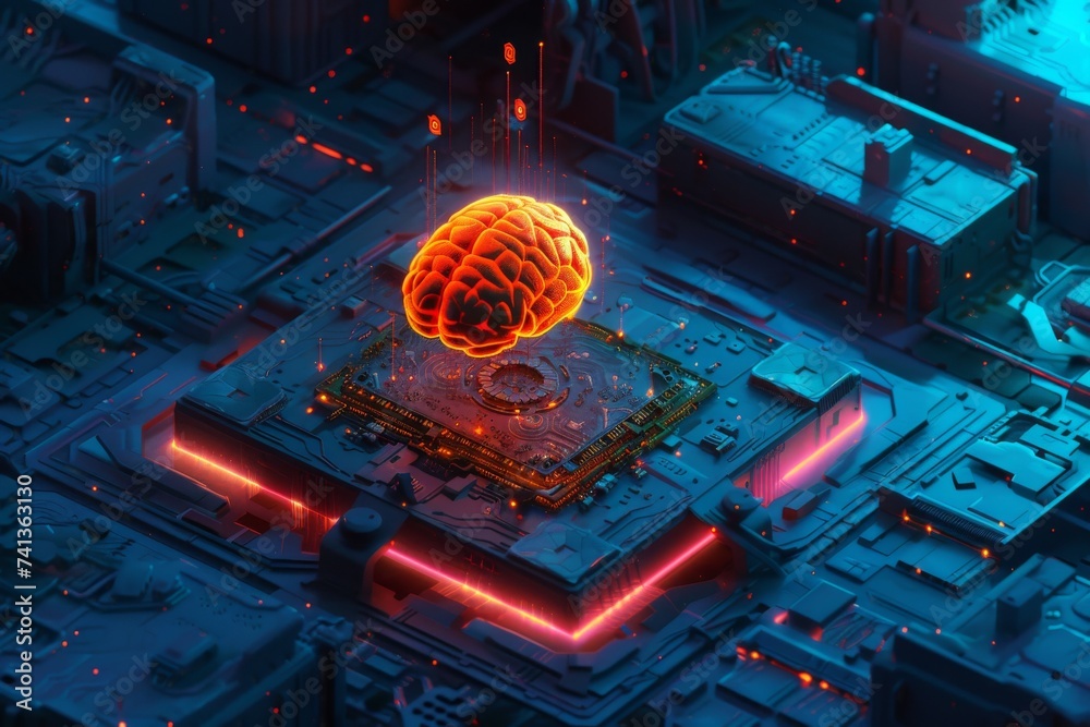 AI Brain Chip server access control. Artificial Intelligence ram mind ...