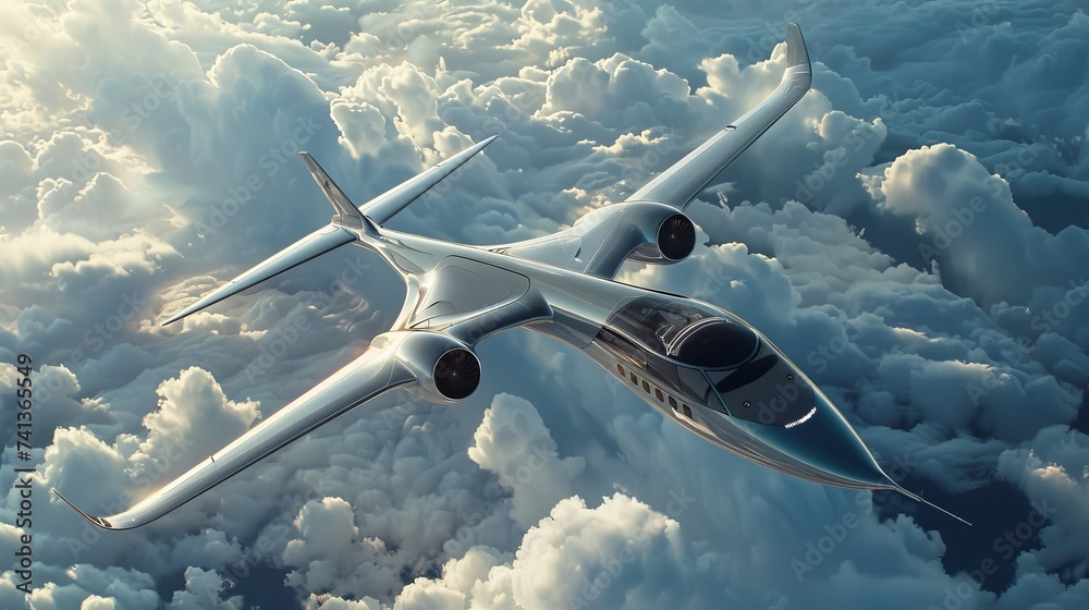 Airplane with smart control and eco power flies, showing new design ...