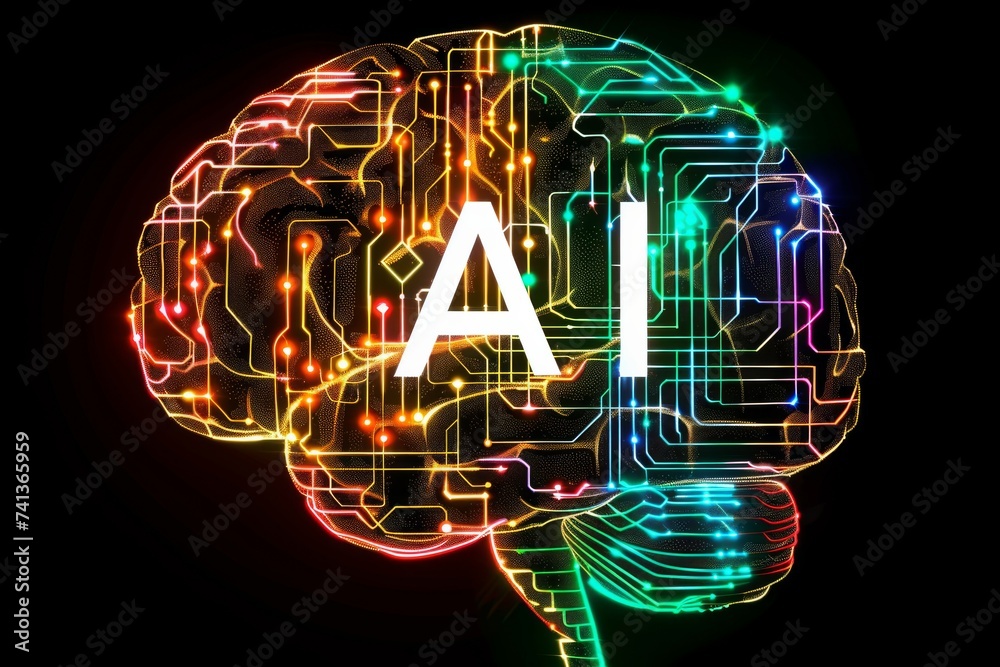 AI Brain Chip visual field. Artificial Intelligence iot mind cmos ...