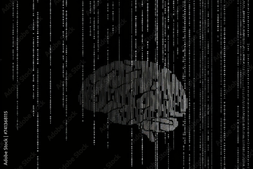 AI Brain Chip neon cyan. Artificial Intelligence mems mind next phase ...