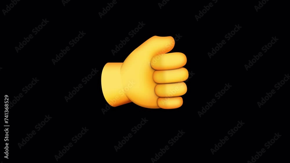 Thumbs Up Emoji Animated on a Transparent Background. 4K Loop Animation ...