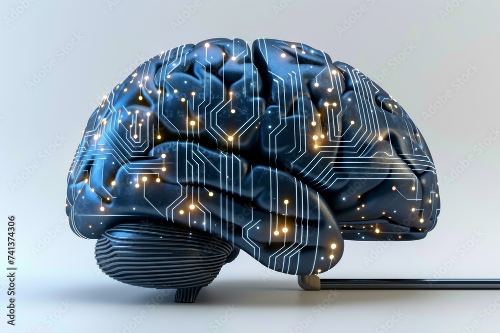 AI Brain Chip neurofeedback. Artificial Intelligence visual learning ...