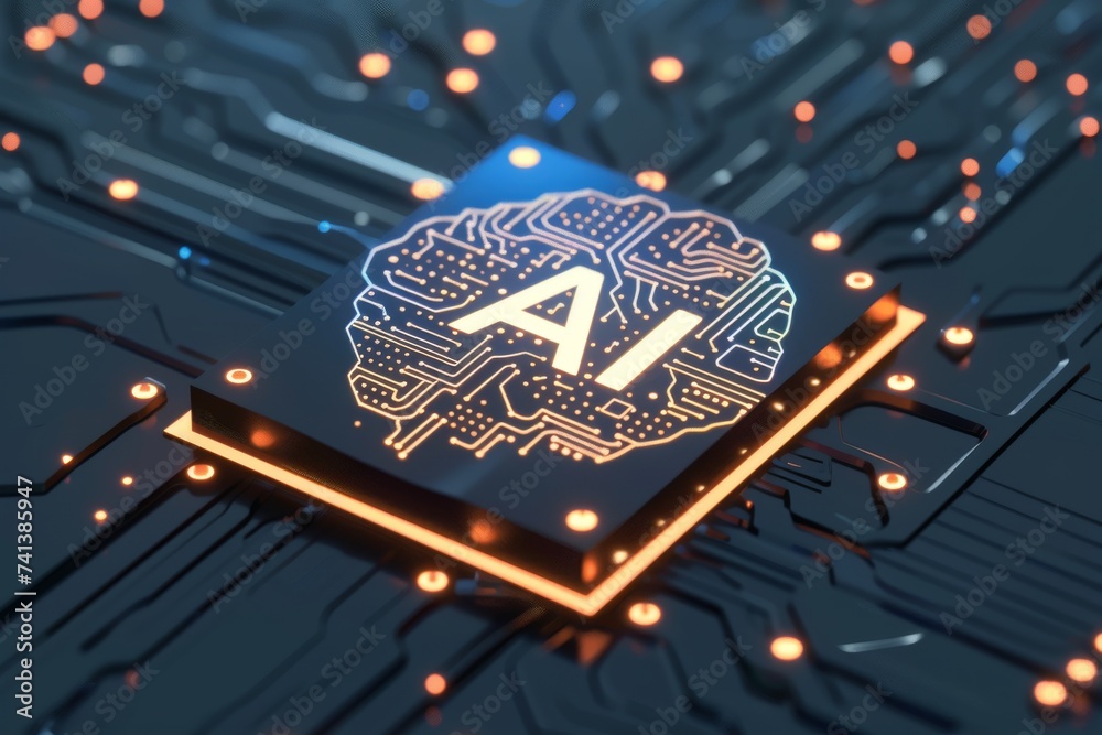 AI Brain Chip healthtech platform. Artificial Intelligence neurons mind ...