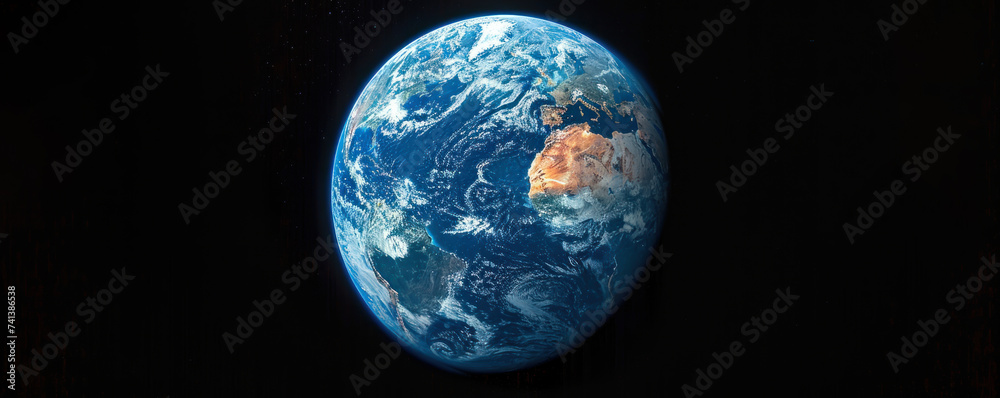 The Earth from space half illuminated half in shadow showcasing the ...