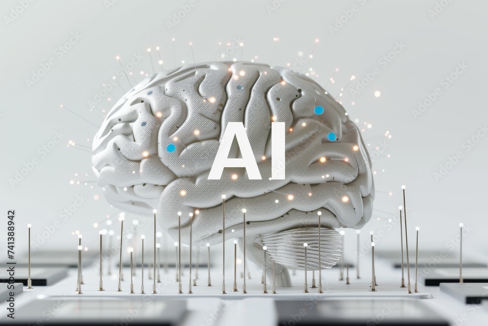 AI Brain Chip cpu socket. Artificial Intelligence sla human long short ...