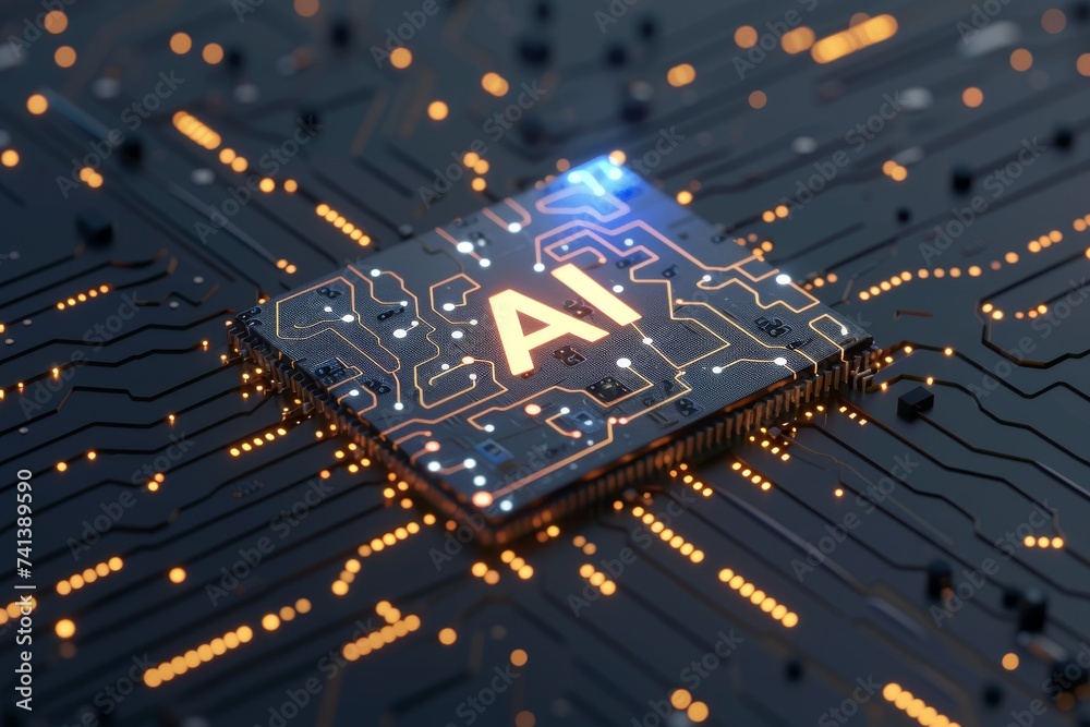 AI Brain Chip thermal design power. Artificial Intelligence ai mind ...