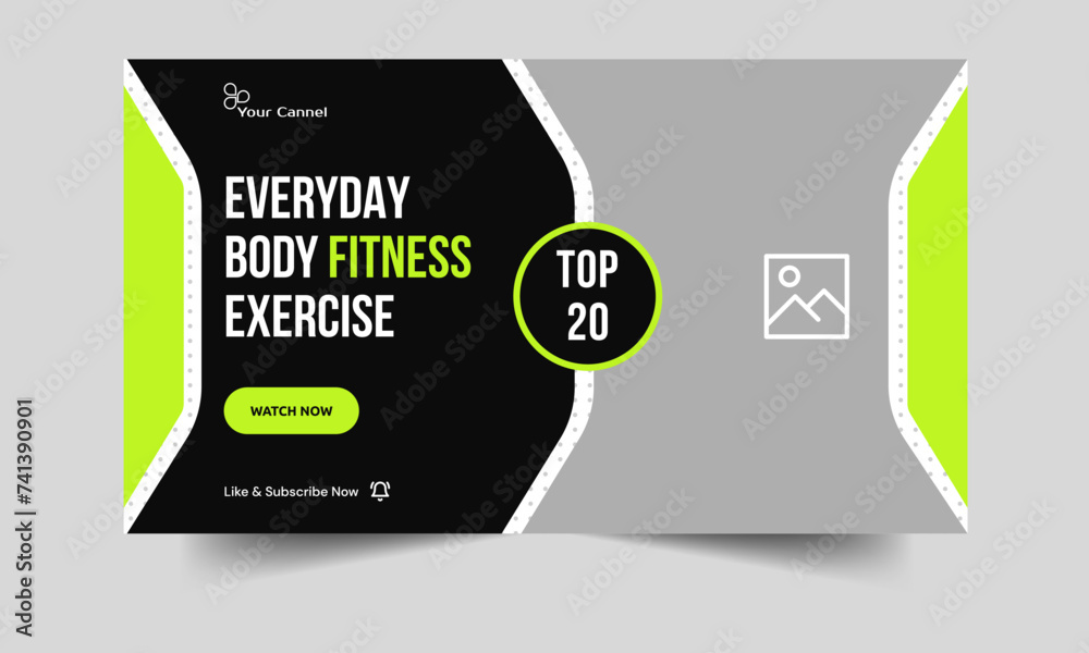 Video tutorial fitness techniques video thumbnail banner design ...