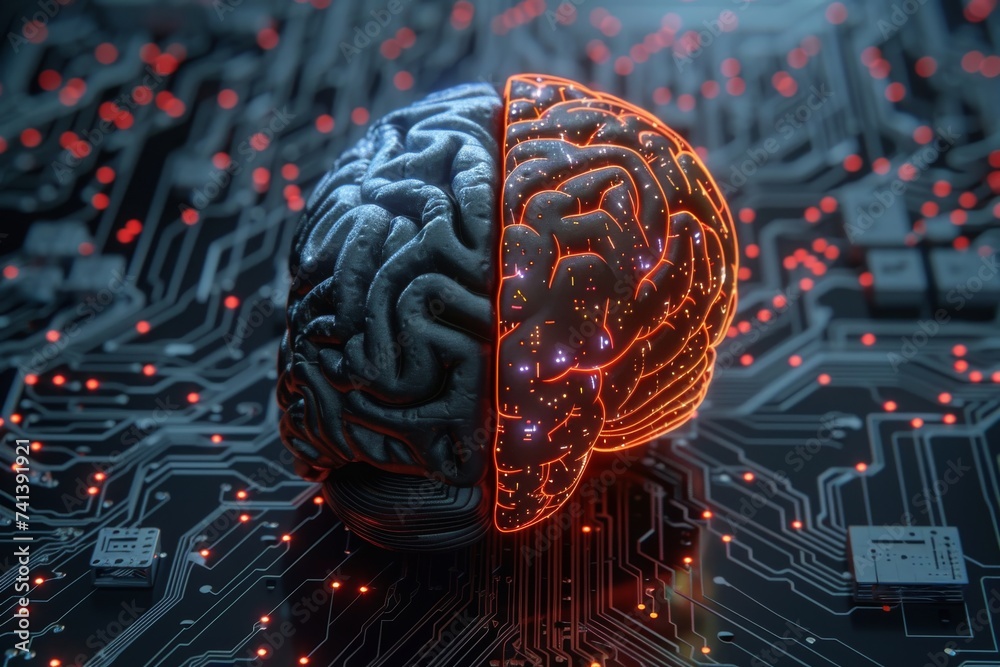 AI Brain Chip visionary revolution. Artificial Intelligence ion doping ...