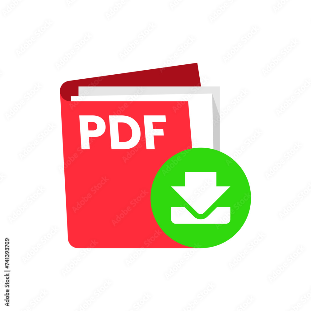 Download pdf document format file concept illustration flat design ...