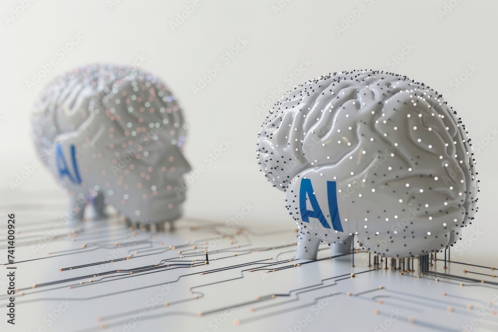 AI Brain Chip image processing. Artificial Intelligence neurological ...