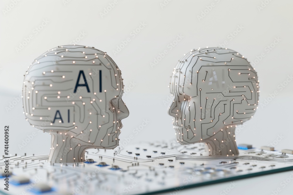 AI Brain Chip bold. Artificial Intelligence neural chip implant mind ...