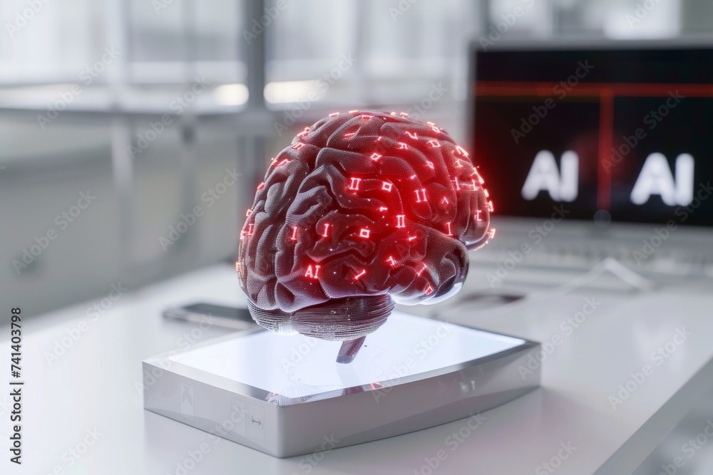 AI Brain Chip neural implants. Artificial Intelligence data structure ...