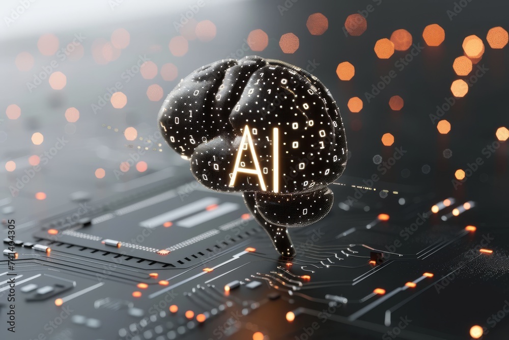 AI Brain Chip photodiodes. Artificial Intelligence neural processing ...