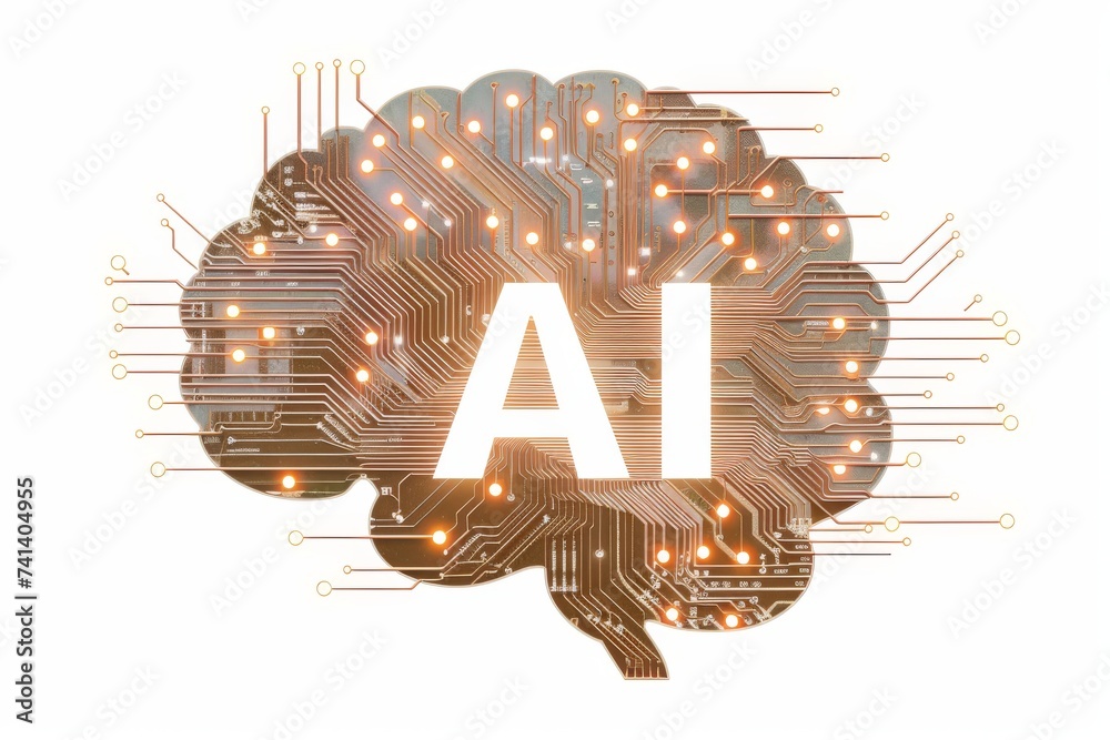 AI Brain Chip neuroevolution. Artificial Intelligence vr mind ...