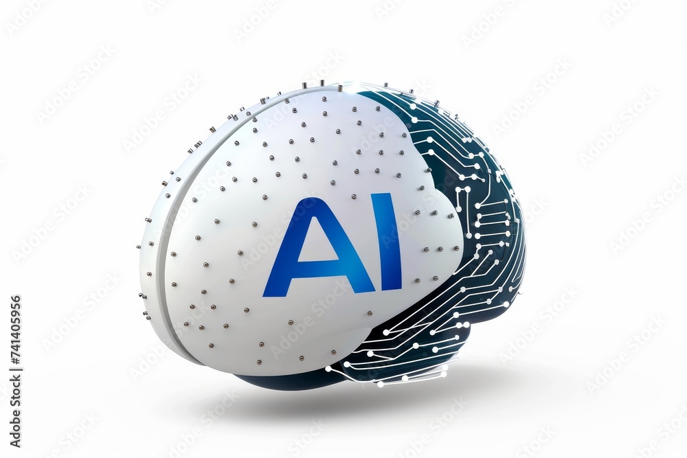 AI Brain Chip neurons. Artificial Intelligence neurotransmitter ...