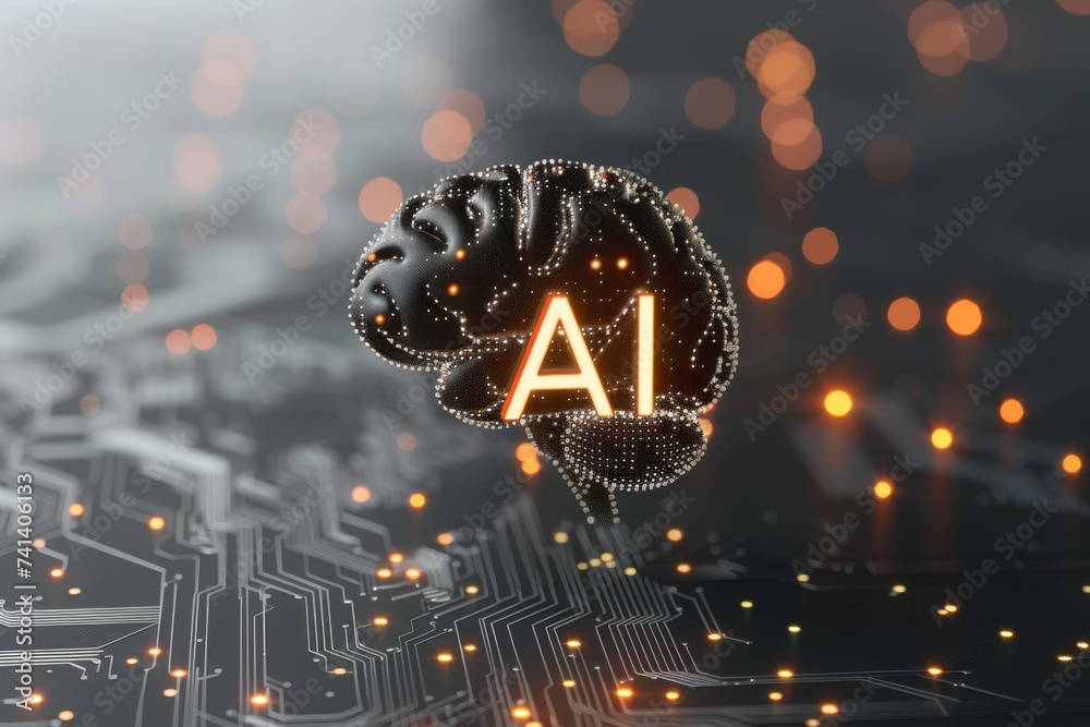 AI Brain Chip unsupervised learning. Artificial Intelligence fgf mind stress management axon ...