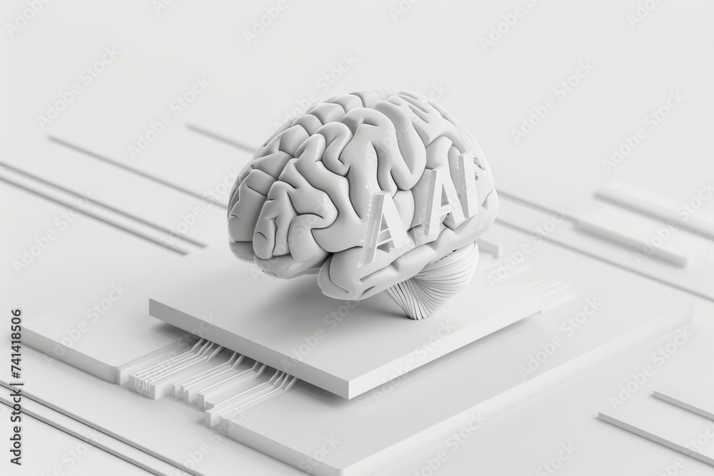 AI Brain Chip business informatics. Artificial Intelligence kruskal ...