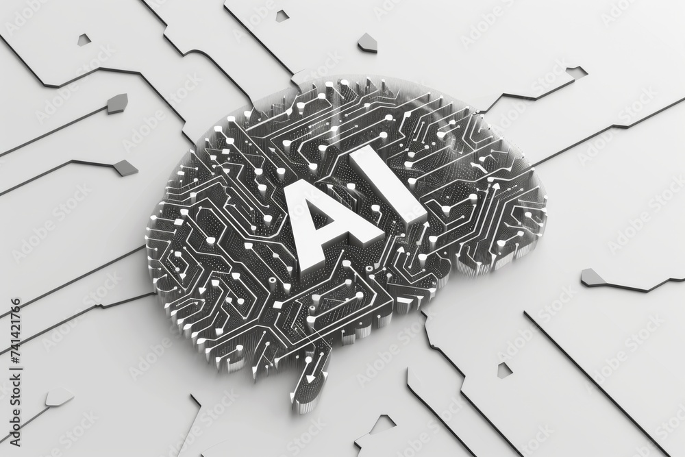 AI Brain Chip pcb layout. Artificial Intelligence neurotransmitter ...