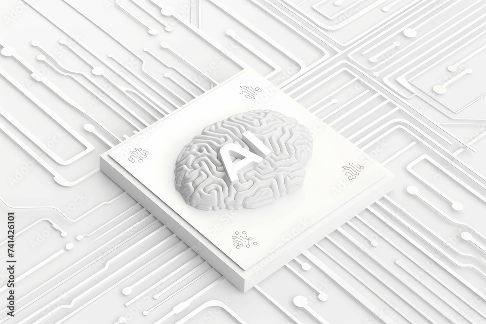 AI Brain Chip prefrontal cortex. Artificial Intelligence accelerometers ...