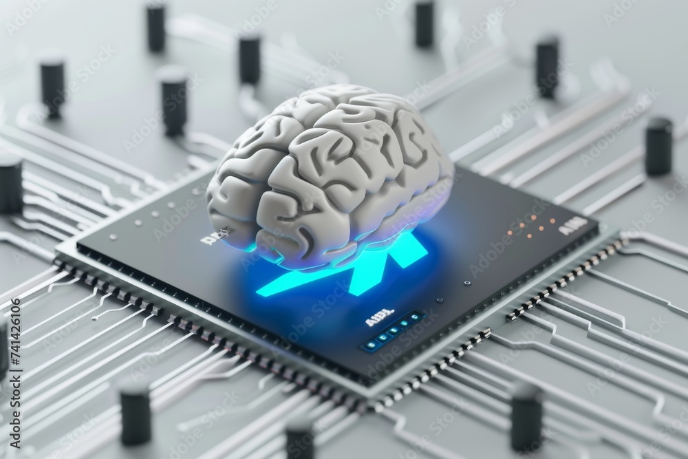 AI Brain Chip working memory load. Artificial Intelligence ai ...