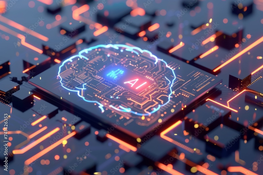 AI Brain Chip visual discrimination. Artificial Intelligence ai ...