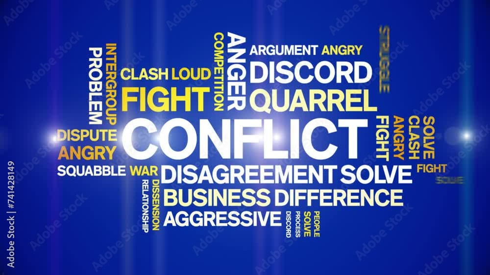 Conflict animated tag word cloud;text design animation kinetic ...