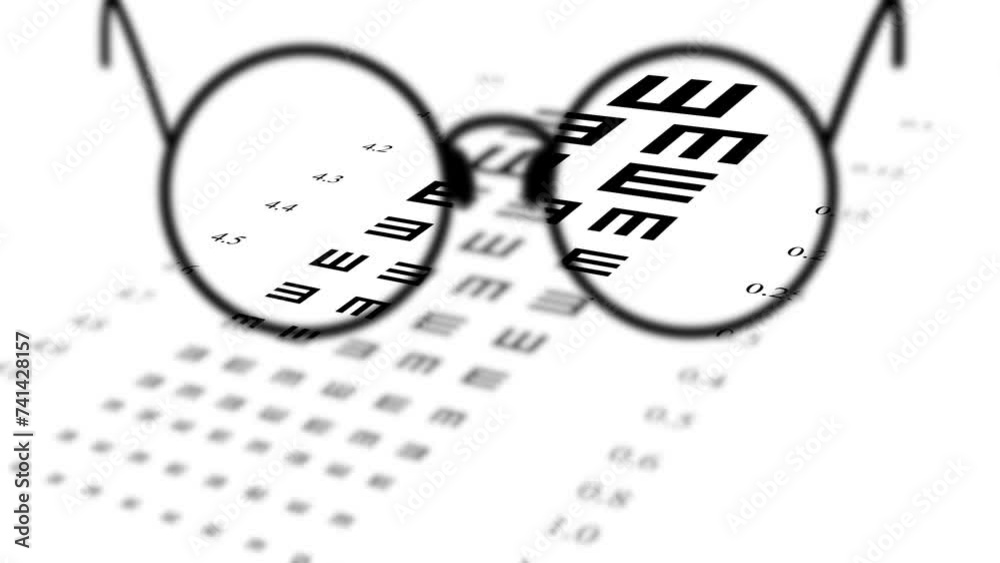 Vidéo Stock Checking vision, Eye test chart animation, glasses and ...