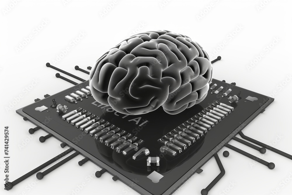 AI Brain Chip dhcp server. Artificial Intelligence health information exchange mind synapses ...