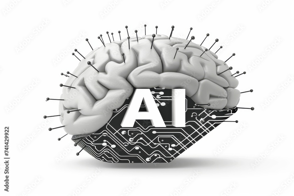 AI Brain Chip digital adaptation. Artificial Intelligence doping mind ...