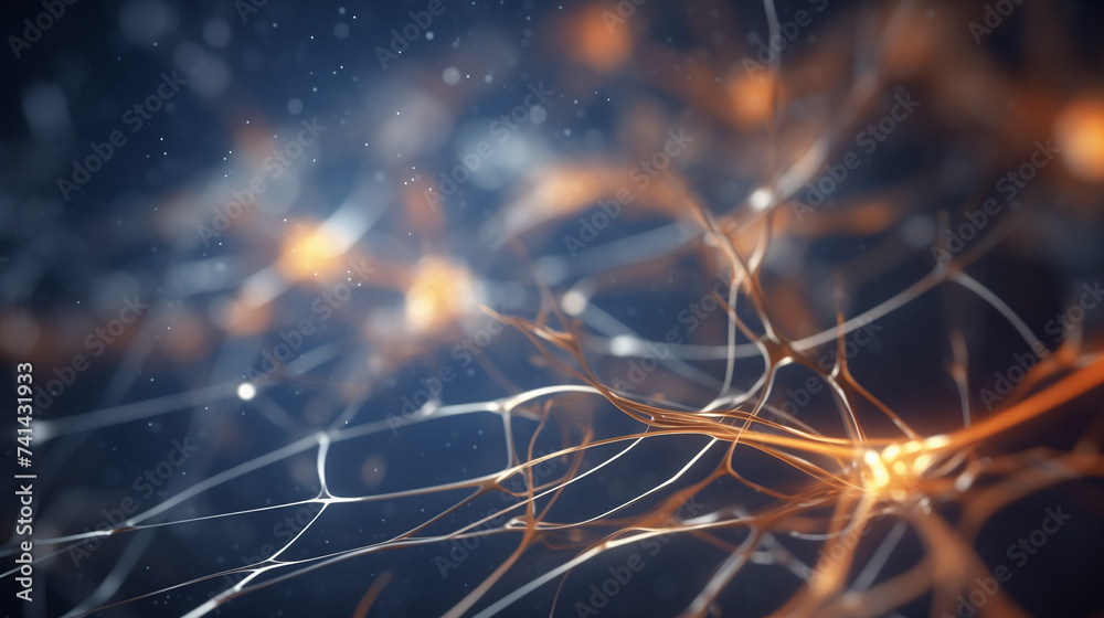 neurons network in brain, concept of critical thinking creative ideas processing, information ...