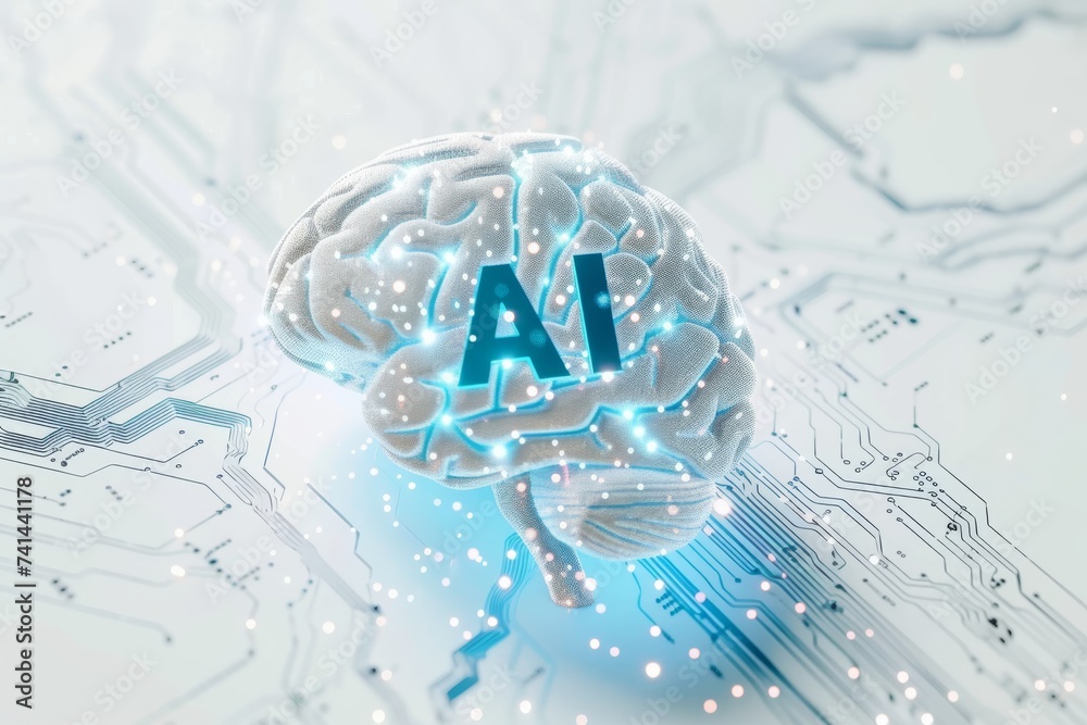 AI Brain Chip constructive memory. Artificial Intelligence wafer fab mind ai customer insight ...