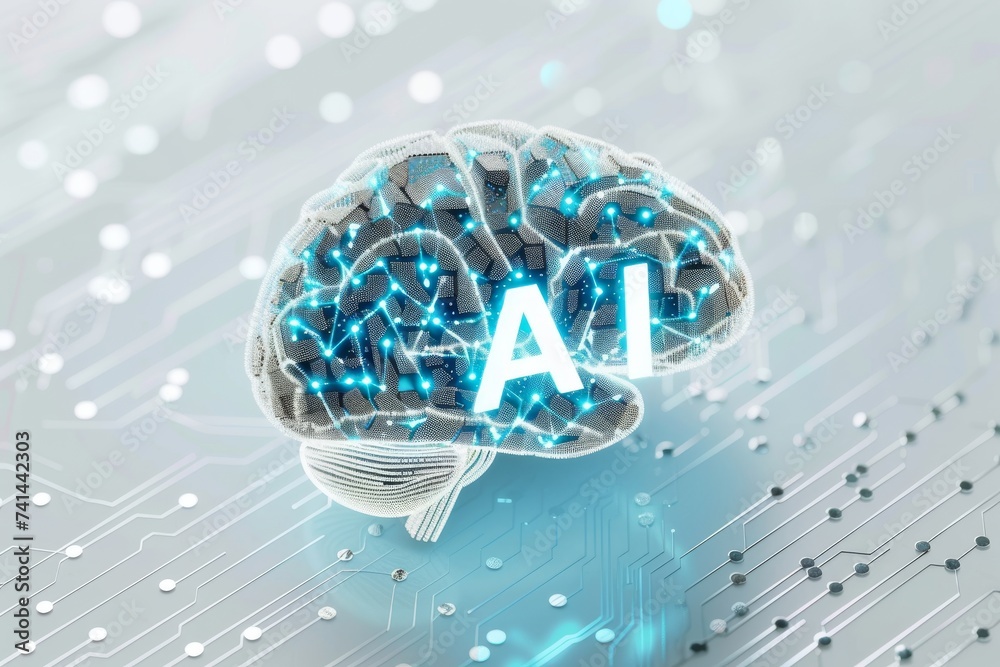 AI Brain Chip nlp. Artificial Intelligence machine learning mind very ...