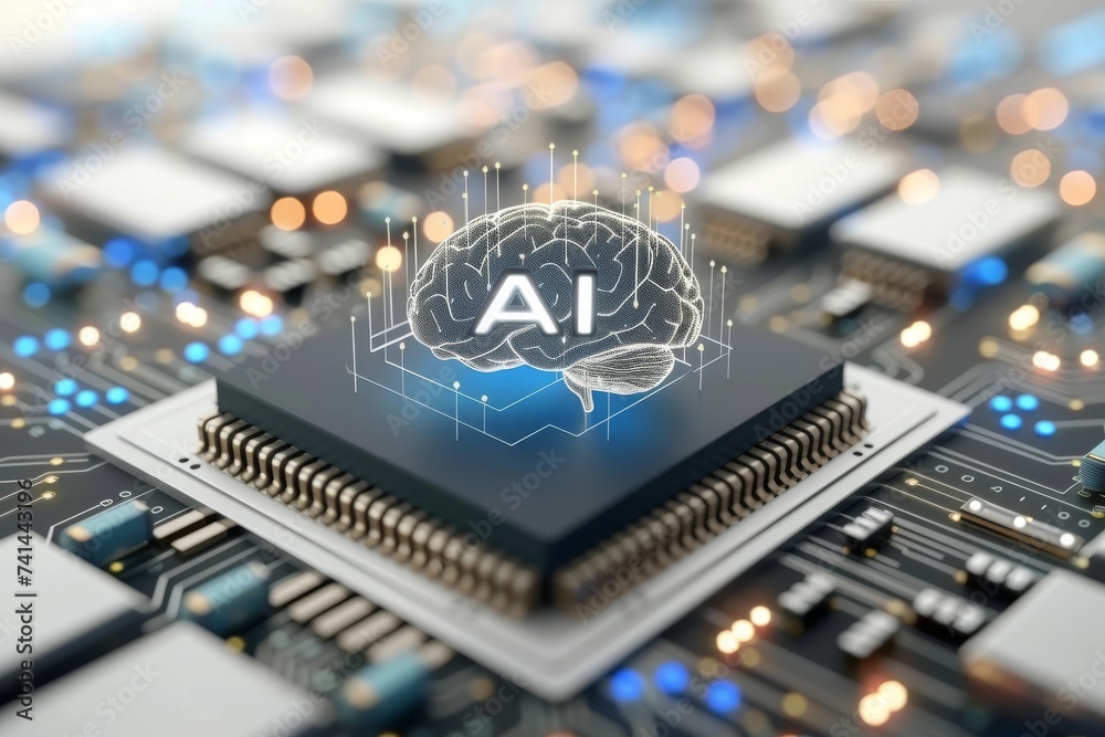 AI Brain Chip mental strength. Artificial Intelligence histamine human ...