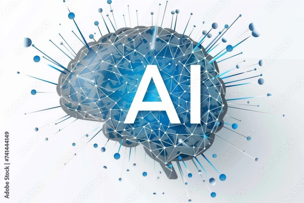 AI Brain Chip visual representation. Artificial Intelligence server ...