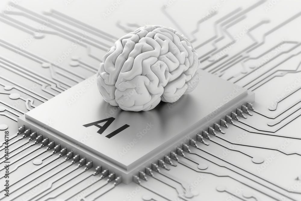 AI Brain Chip searching algorithm. Artificial Intelligence hall effect ...