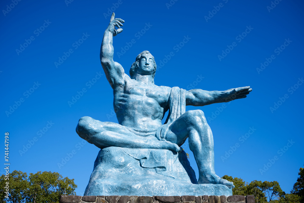 Nagasaki, Japan - December 8, 2023: The Peace Statue at Nagasaki Peace ...