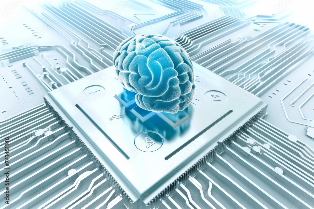 AI Brain Chip rie. Artificial Intelligence neurotransmitter ...