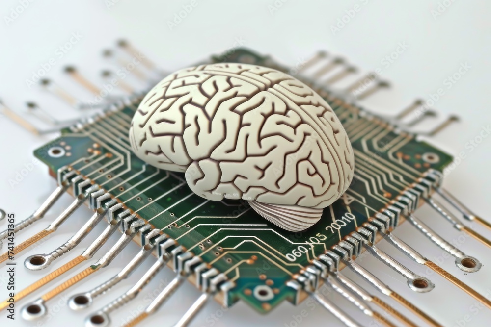 AI Brain Chip visual attention. Artificial Intelligence in order ...