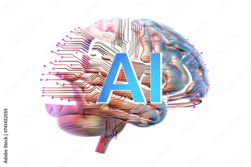 AI Brain Chip neurological circuits. Artificial Intelligence memory ...