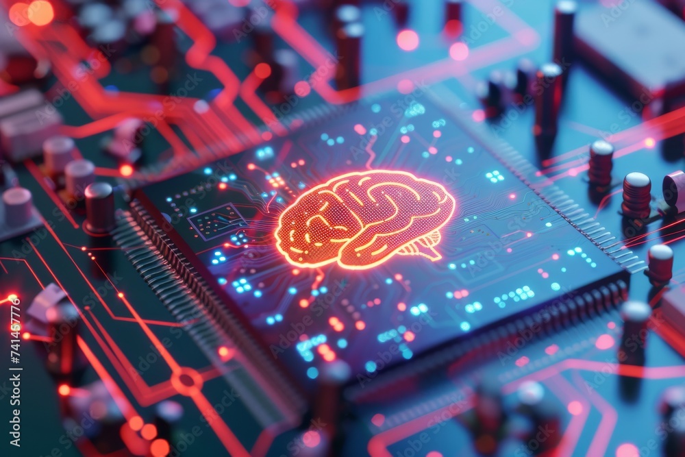 AI Brain Chip field programmable gate array. Artificial Intelligence ...