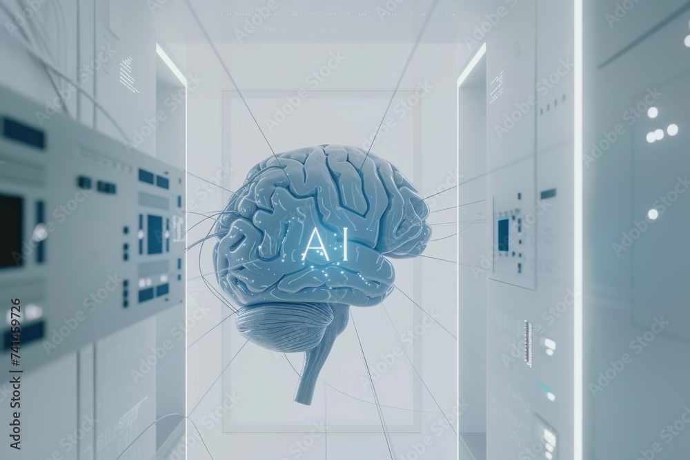 AI Brain Chip fissure. Artificial Intelligence silicon carbide ...