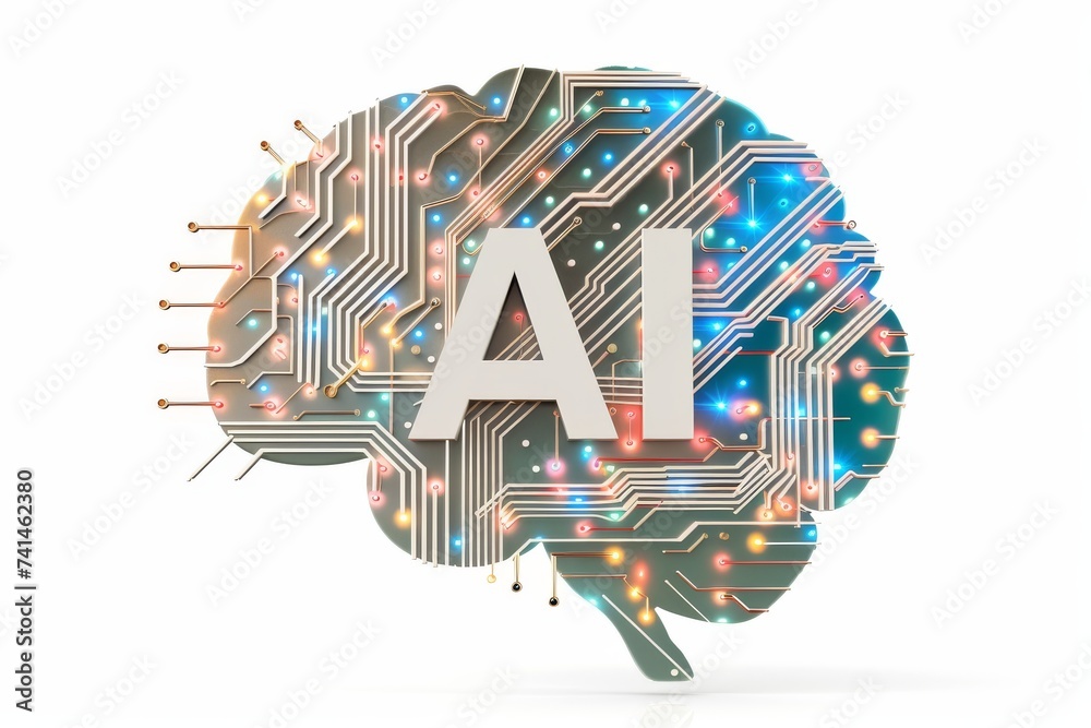 AI Brain Chip emr. Artificial Intelligence neurotransmitters mind brain computer interface ...