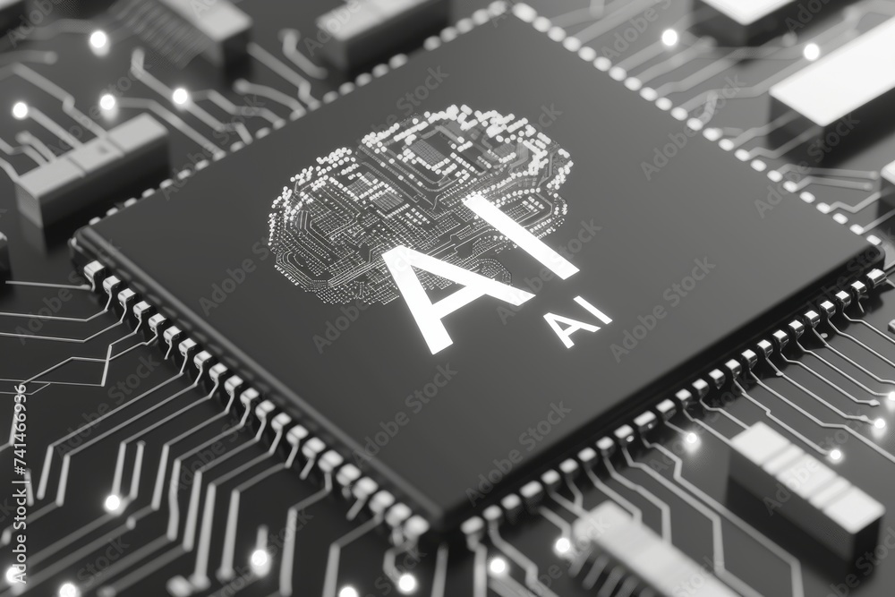 AI Brain Chip brain computer interfacing. Artificial Intelligence computational intelligence ...