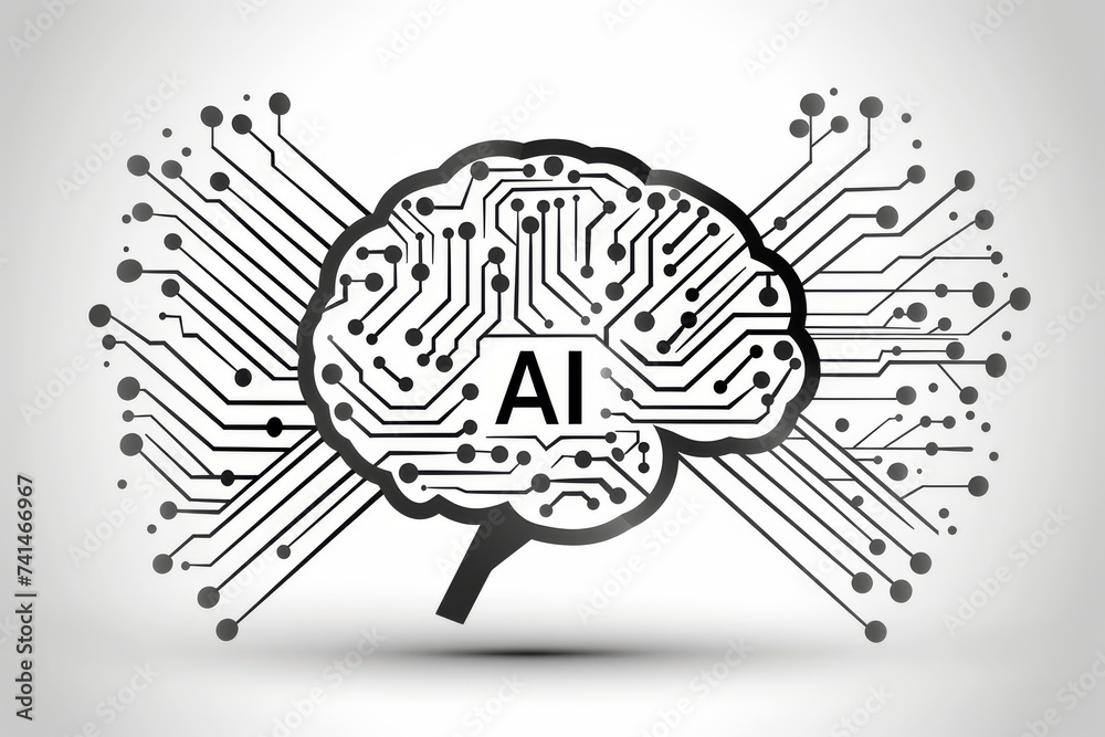 AI Brain Chip deposition. Artificial Intelligence neurosynaptic ...