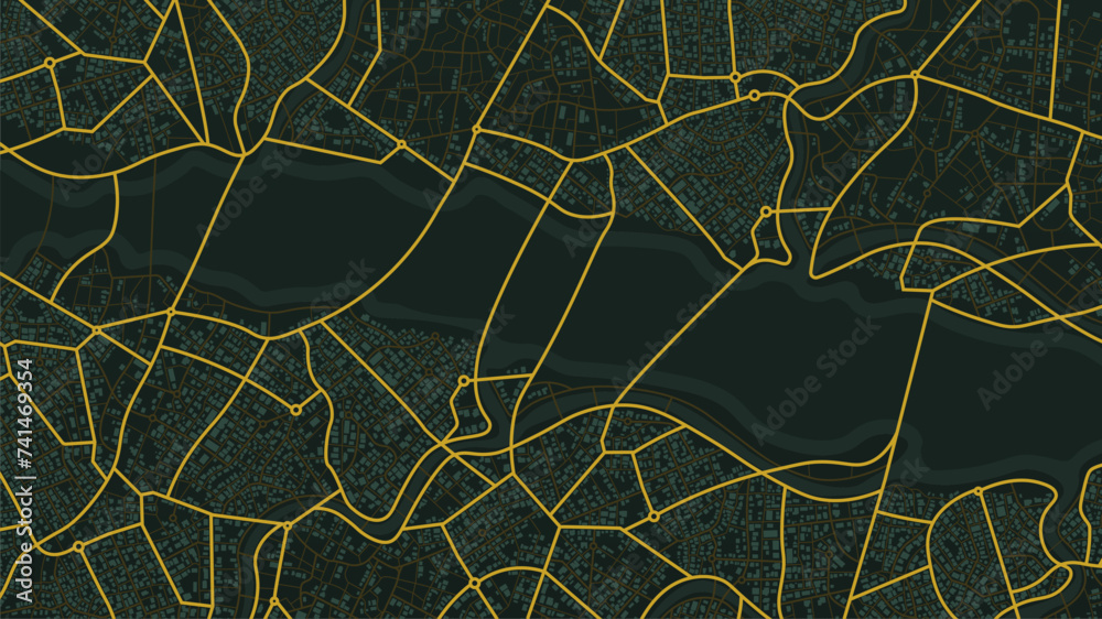 Concept of planning and mapping a travel route using a general city map ...