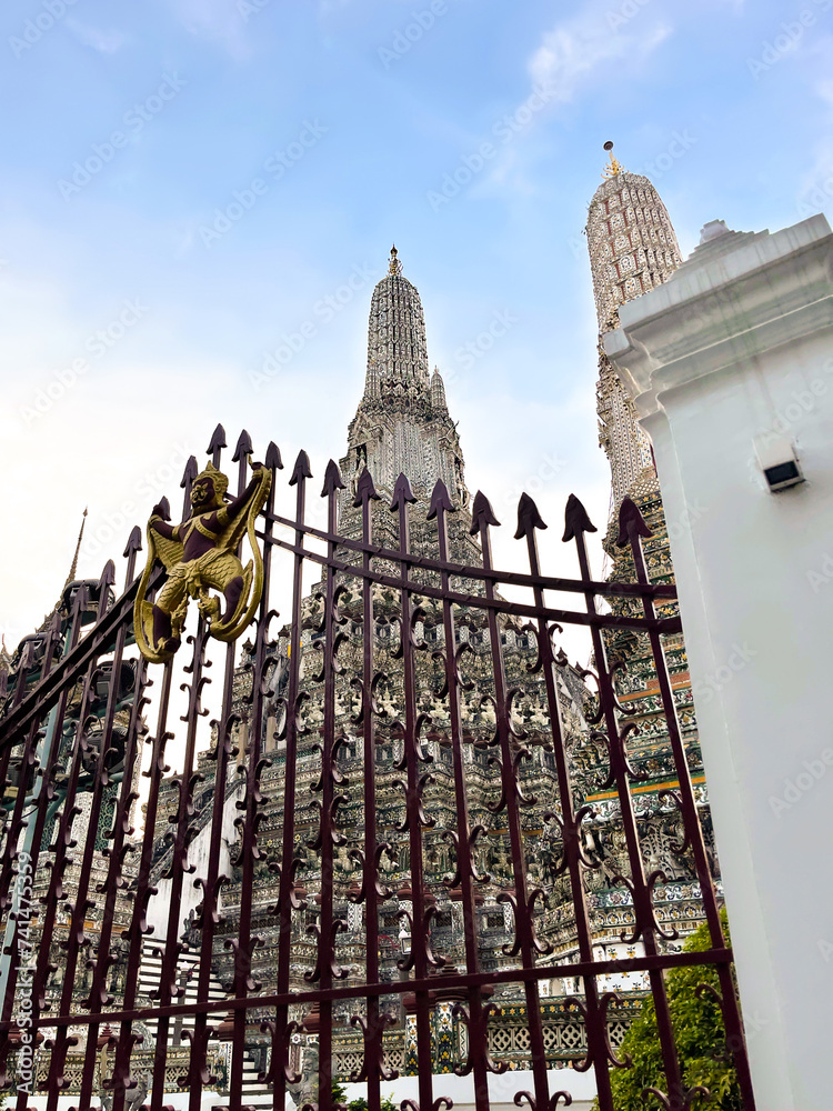 Wat Arun Ratchawararam Ratchawaramahawihan. Capital city of Thailand. Thai religion. Famous ...